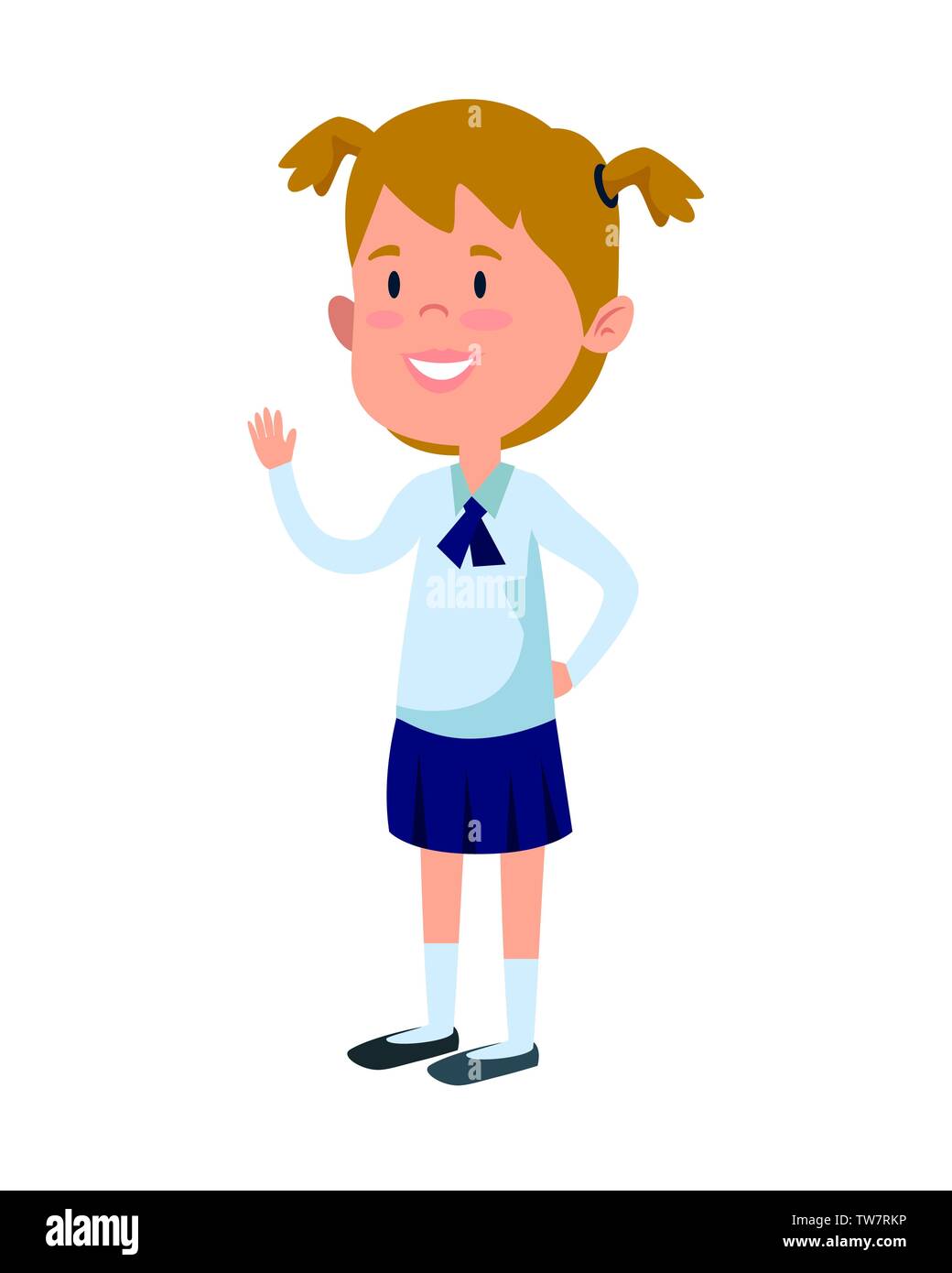 happy student girl comic character Stock Vector Image & Art - Alamy