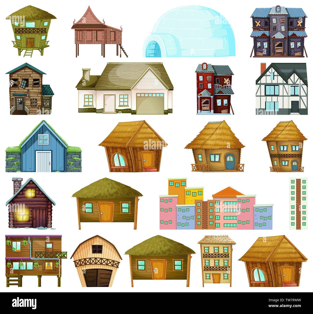 Chalet illustration Cut Out Stock Images & Pictures - Alamy