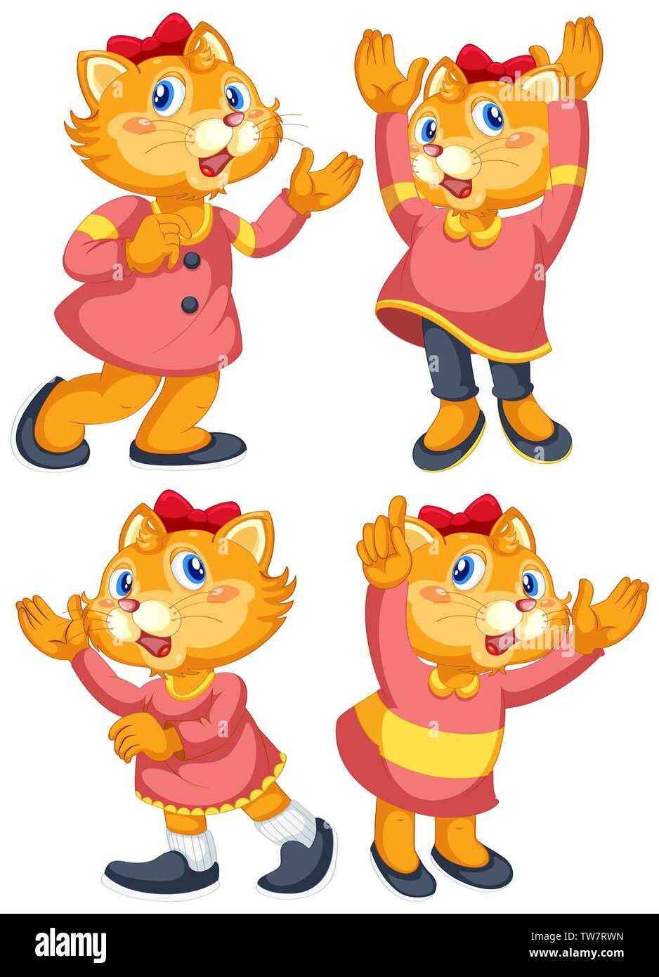 Set of cat character illustration Stock Vector Image & Art - Alamy