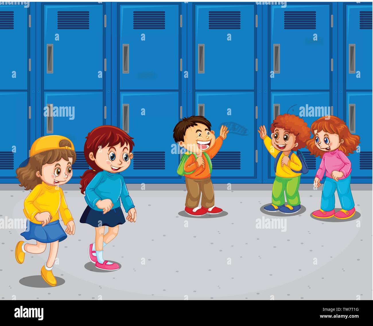 Student at school hallway illustration Stock Vector Image & Art - Alamy
