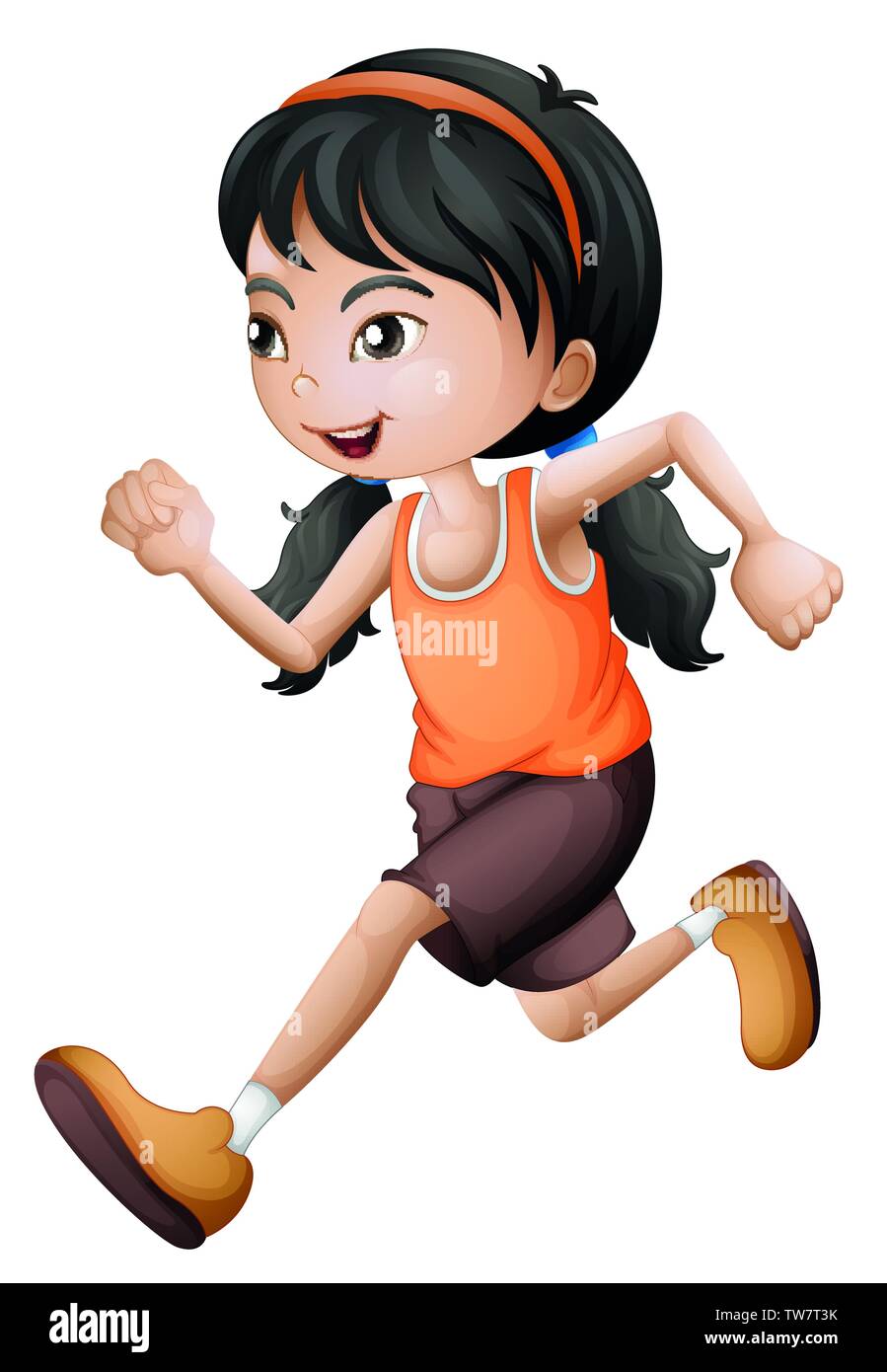 A cute girl running illustration Stock Vector Image & Art - Alamy
