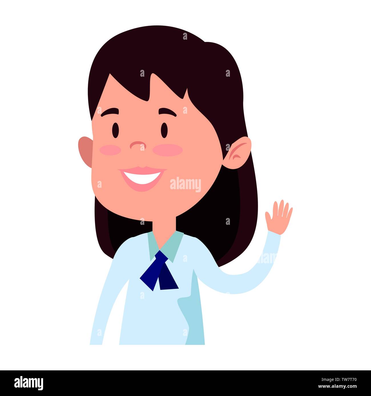 happy student girl comic character Stock Vector Image & Art - Alamy