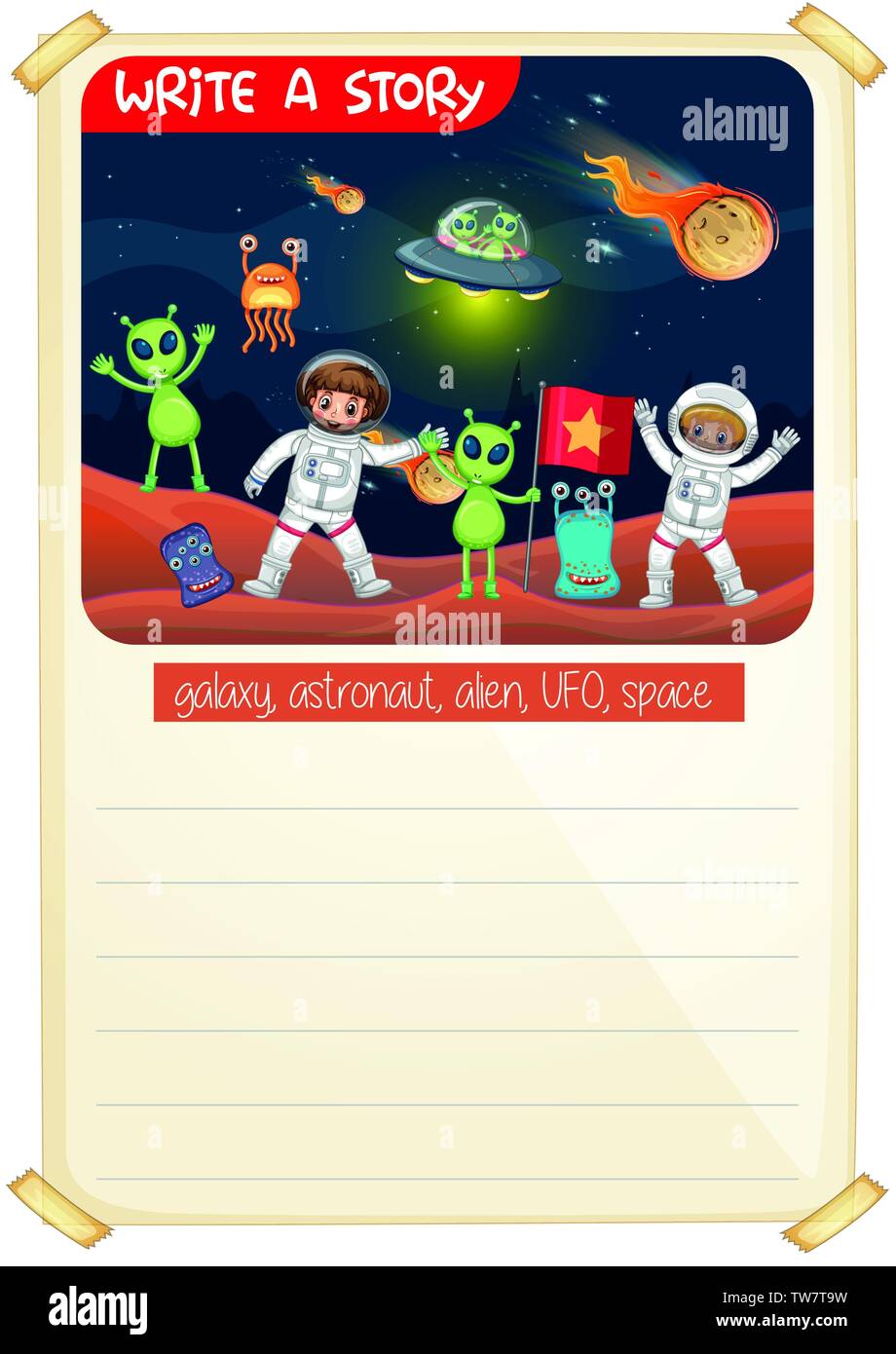 A picture narrative worksheet illustration Stock Vector Image & Art - Alamy