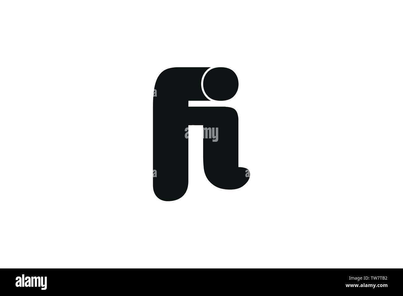 letter F I logo Designs Inspiration Isolated on White Background Stock ...