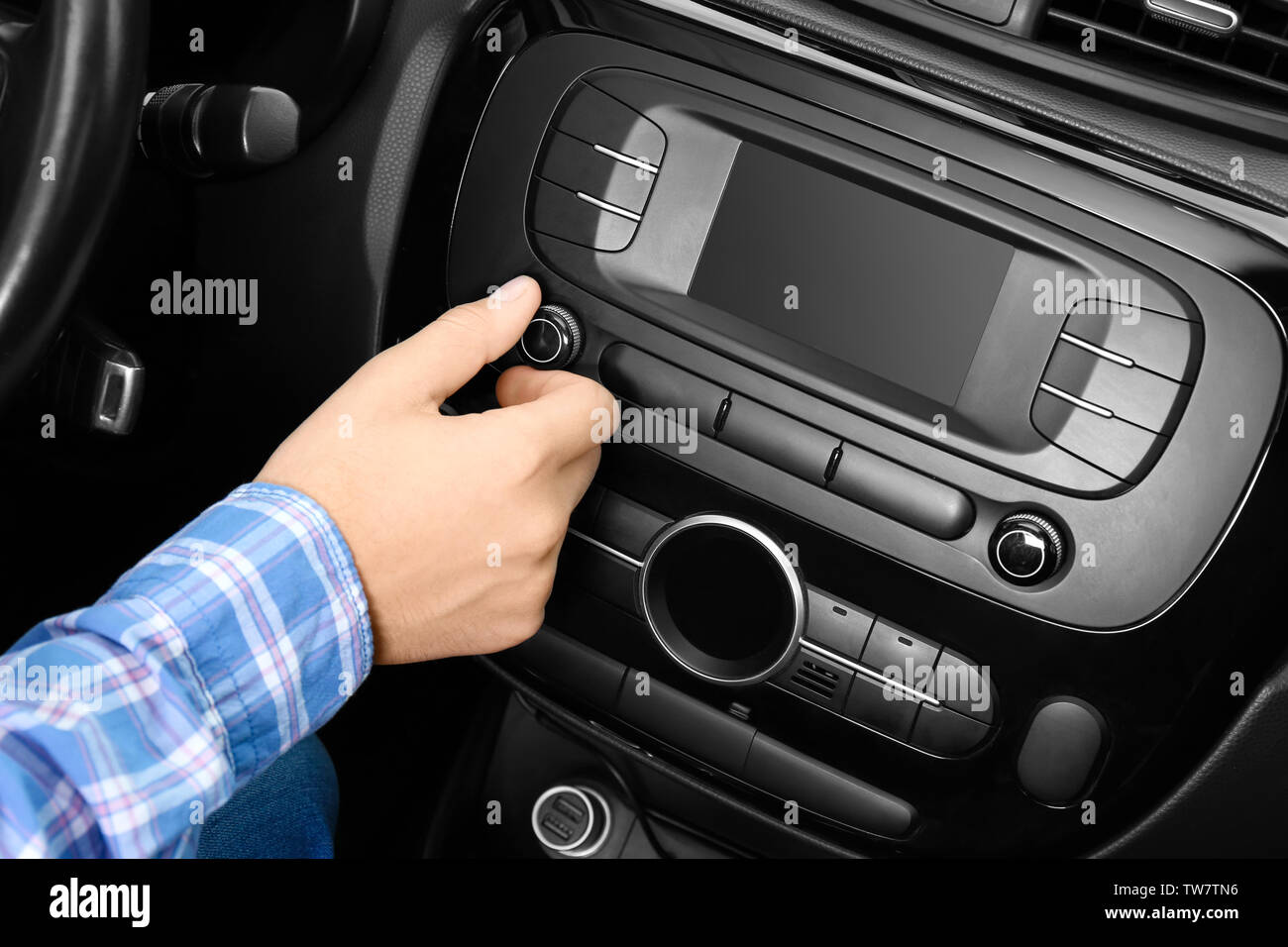 Man tuning car radio hi-res stock photography and images - Alamy