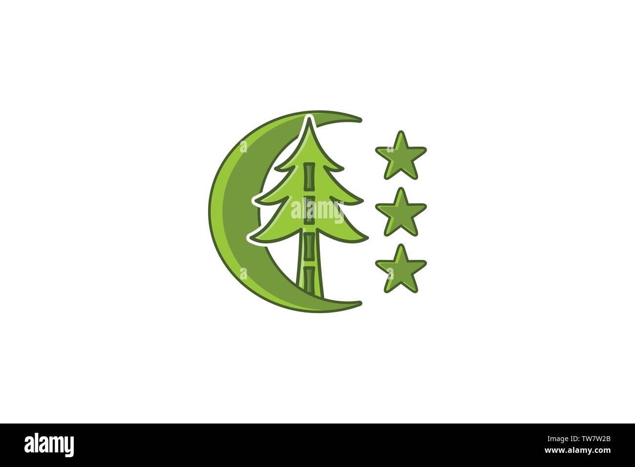 fir tree and star logo Designs Inspiration Isolated on White Background ...