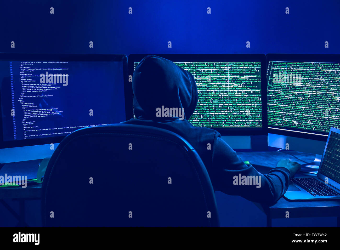 Computer codes in black background hi-res stock photography and images ...