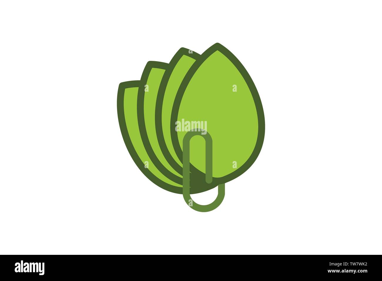 paper clip, document and leaf logo Designs Inspiration Isolated on ...