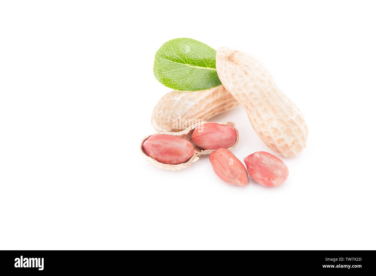 Peanuts on white background Stock Photo - Alamy