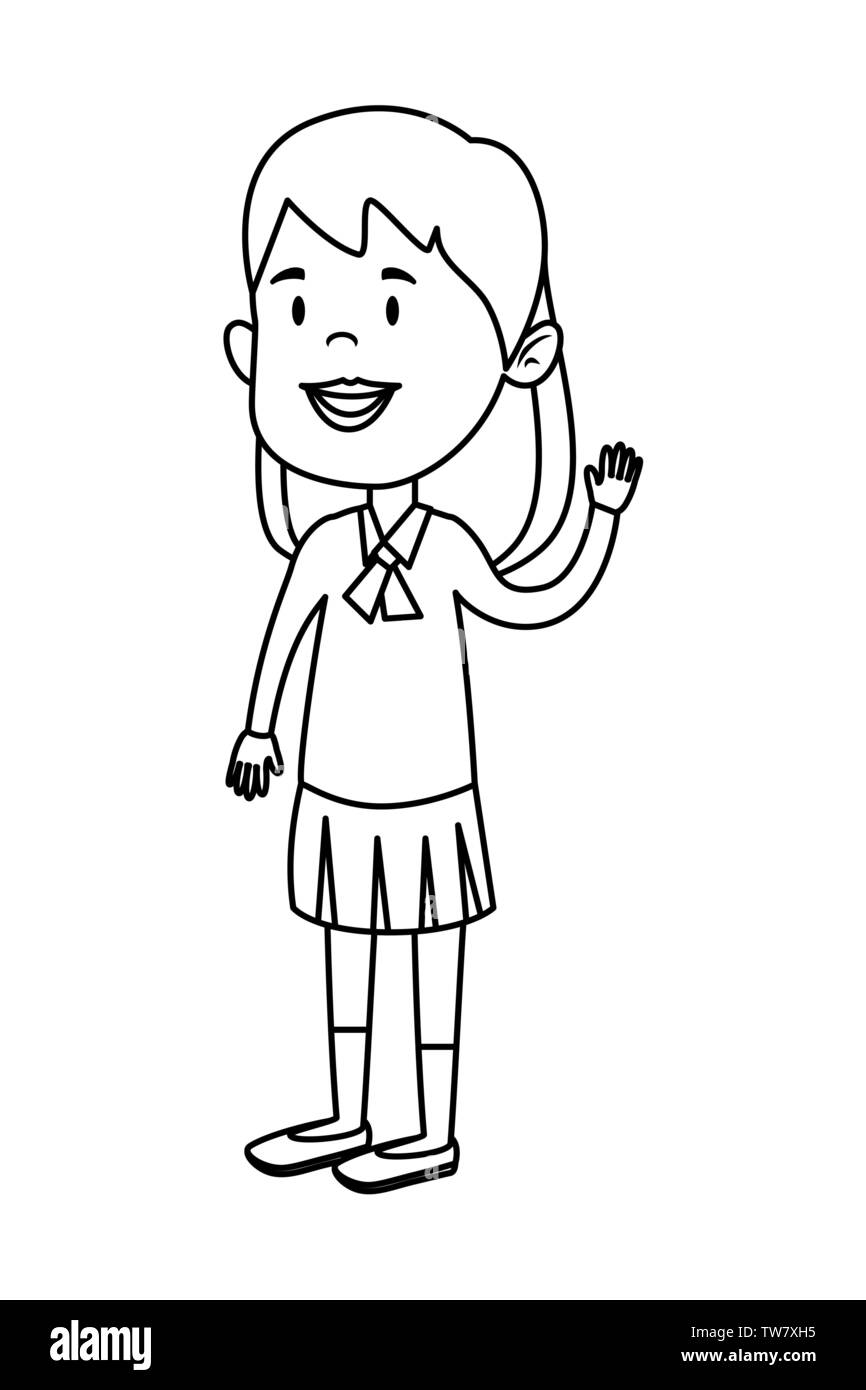 happy student girl comic character Stock Vector Image & Art - Alamy