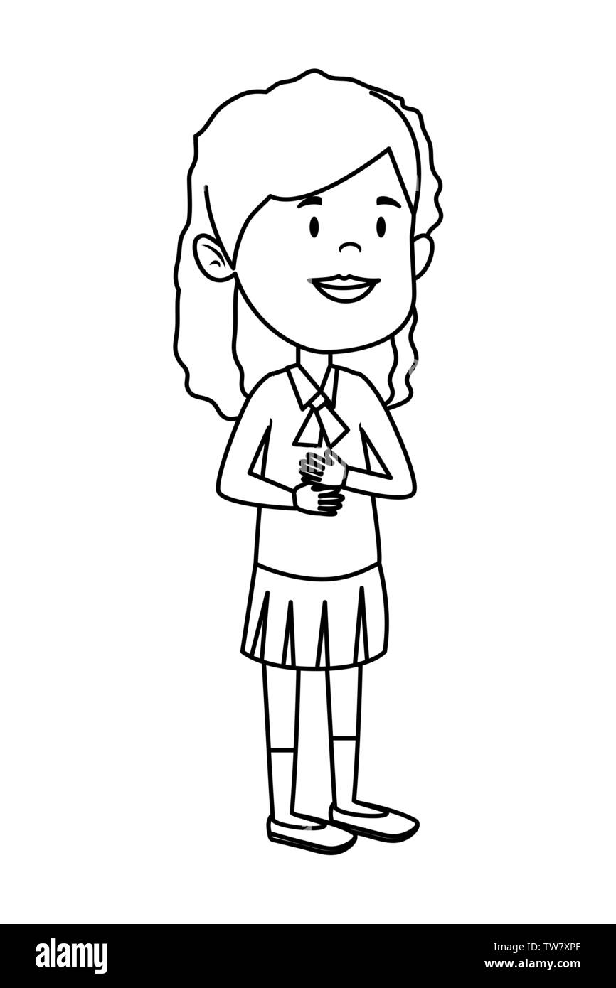 happy student girl comic character Stock Vector Image & Art - Alamy