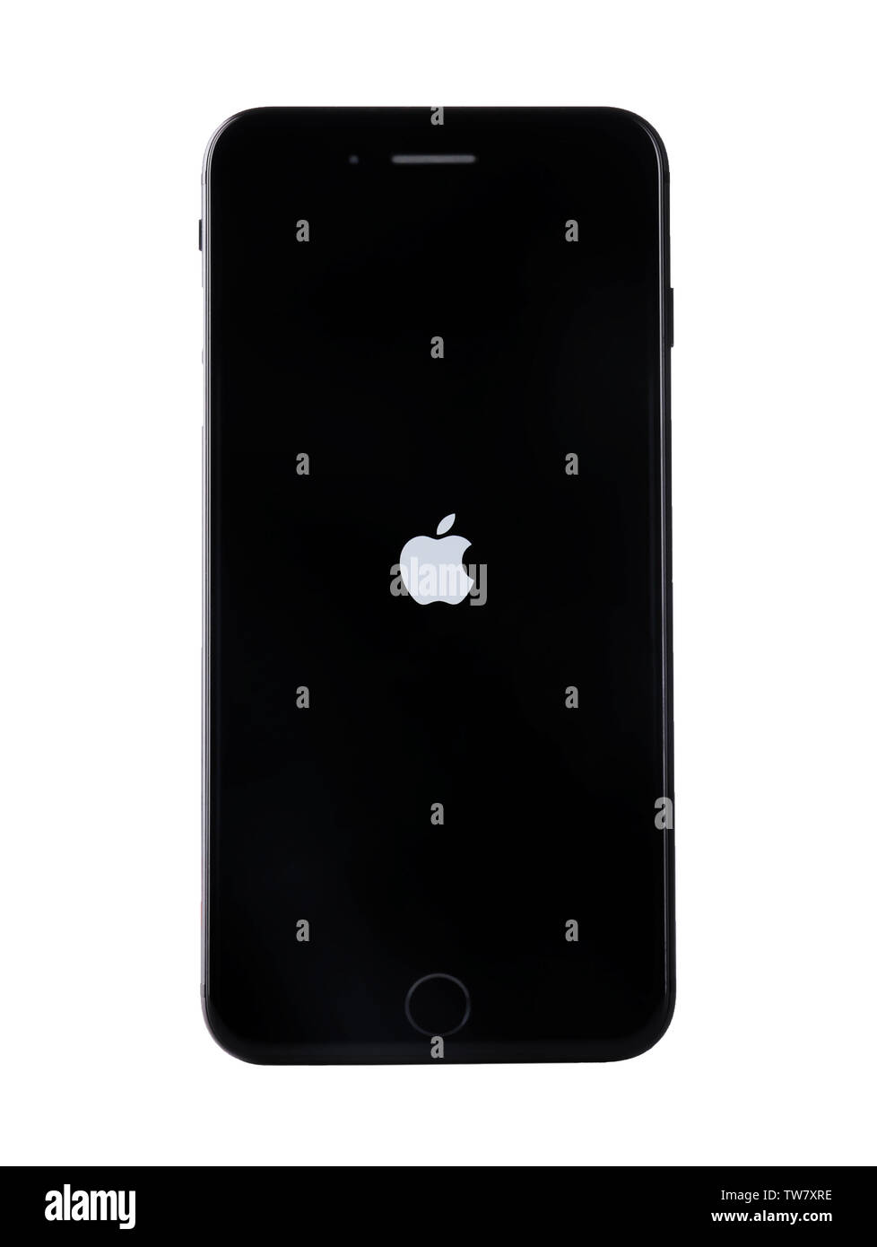 Apple logo black background Cut Out Stock Images & Pictures - Alamy