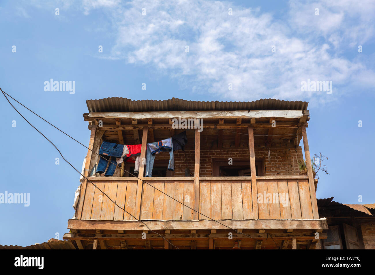 Wood balcony hi-res stock photography and images - Alamy