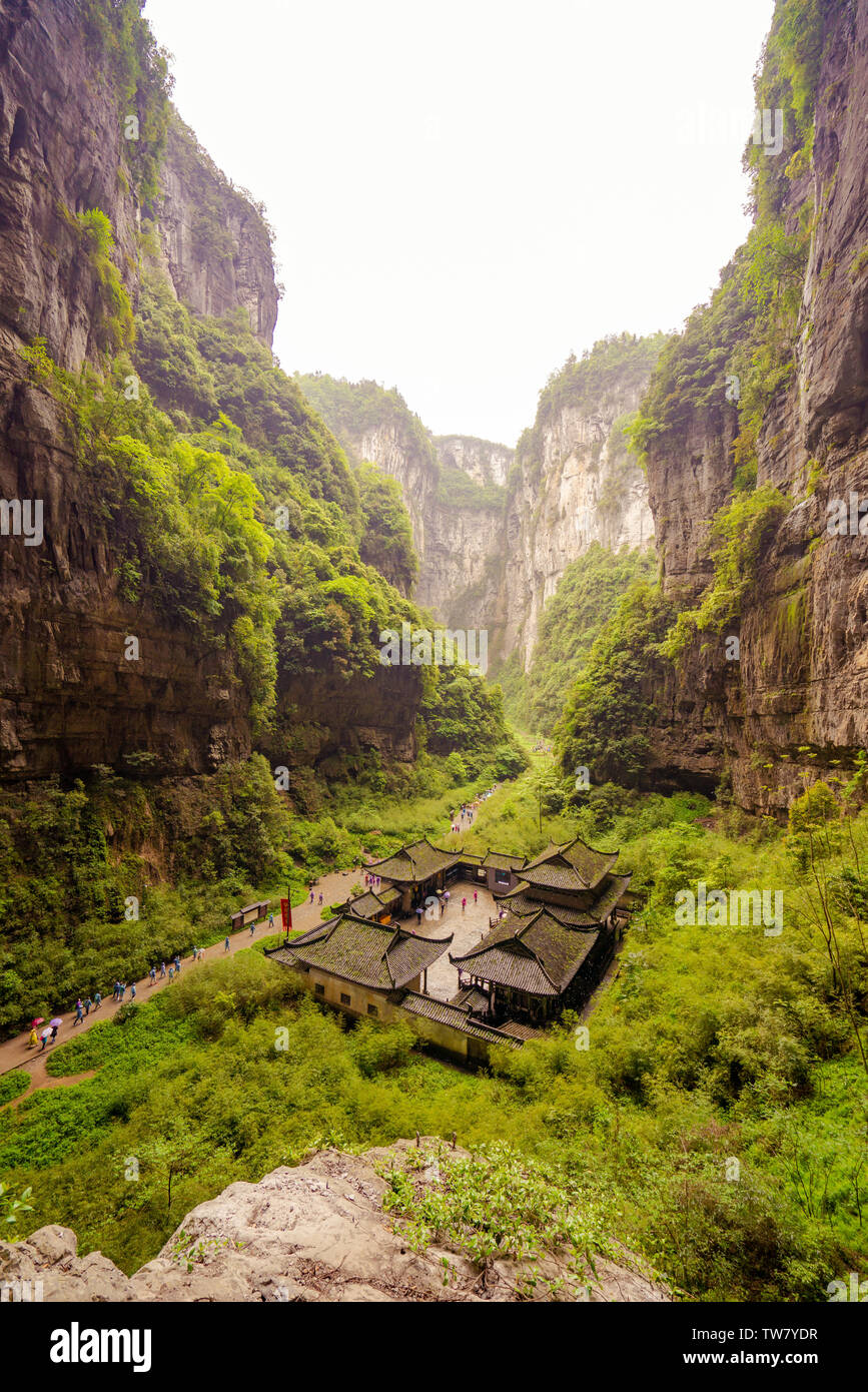 Guzhai in the Three Bridge of Tiankeng, Wulong Stock Photo - Alamy
