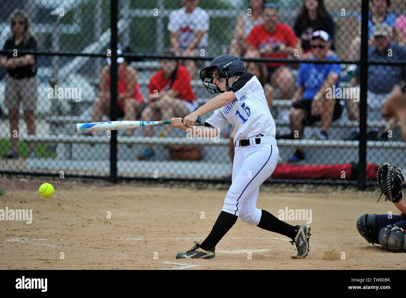 Girl softball batter hi-res stock photography and images - Alamy