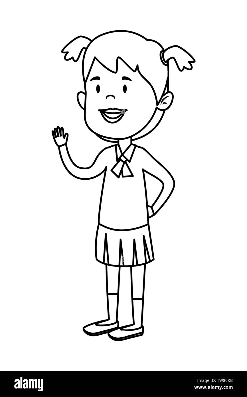 happy student girl comic character Stock Vector Image & Art - Alamy