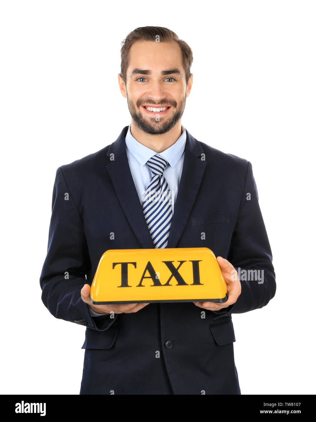 Man on taxi roof hi-res stock photography and images - Alamy