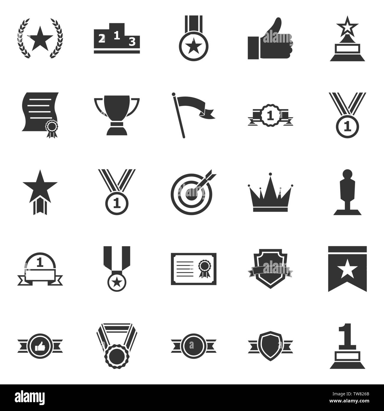 Victory icons on white background, stock vector Stock Vector Image ...