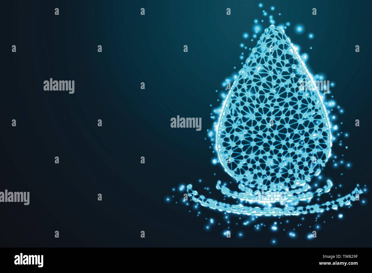 water splash and water drop, Abstract 3d polygonal wireframe airplane ...