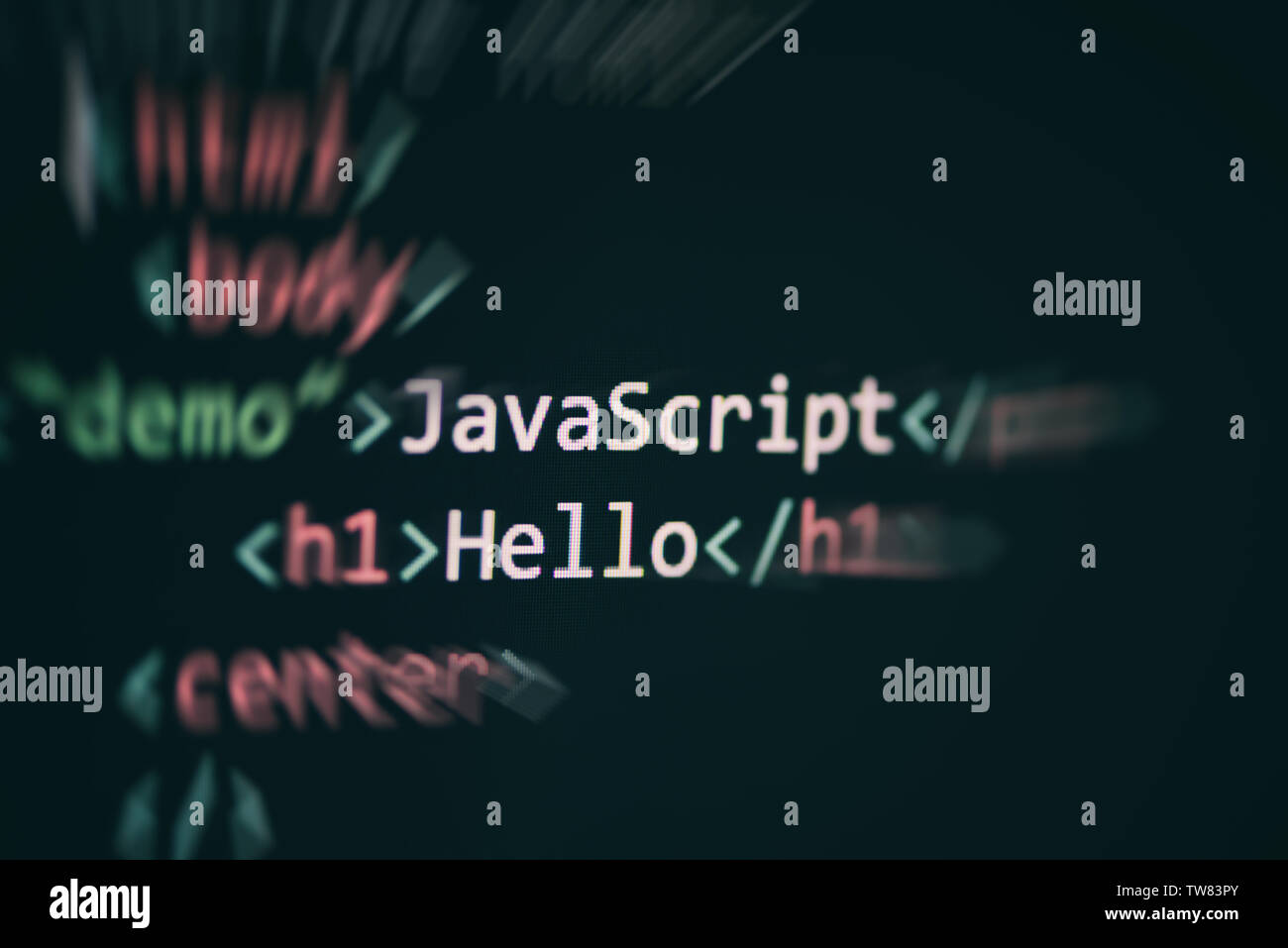 Javascript Code Computer Language Programming Internet Text Editor Components On Display Screen