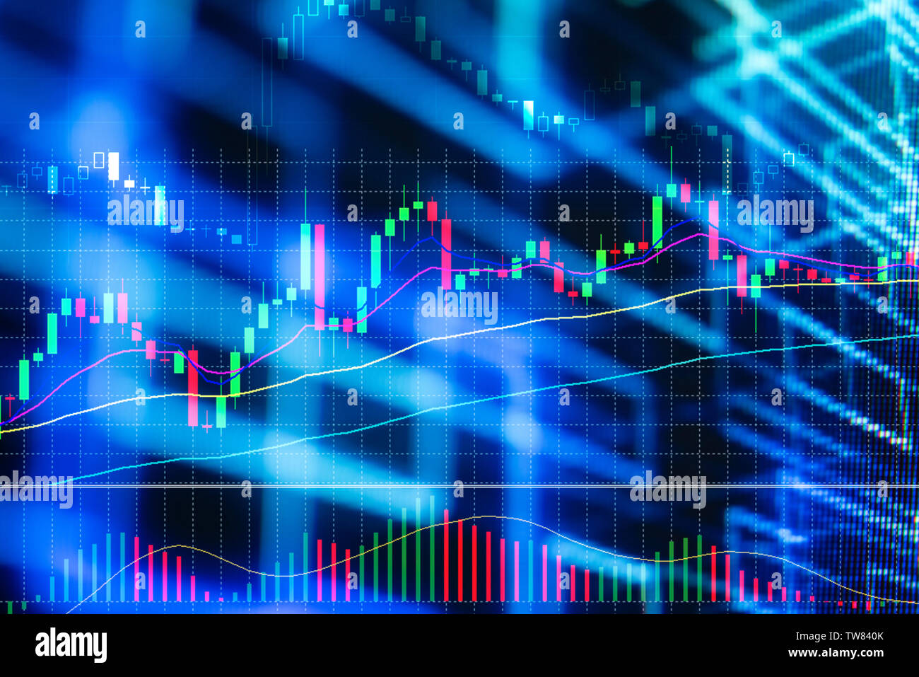 Stock exchange market or forex trading graph analysis investment ...