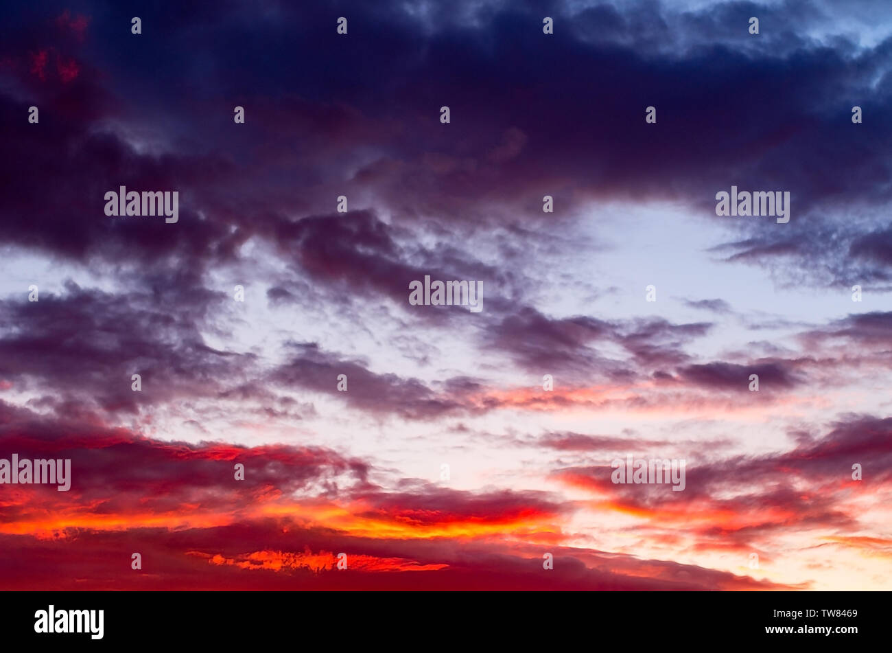 Colorful and Dramatic Sunset Storm Clouds in the Sky. Weather, Thunderstorm, Cloudscape ...