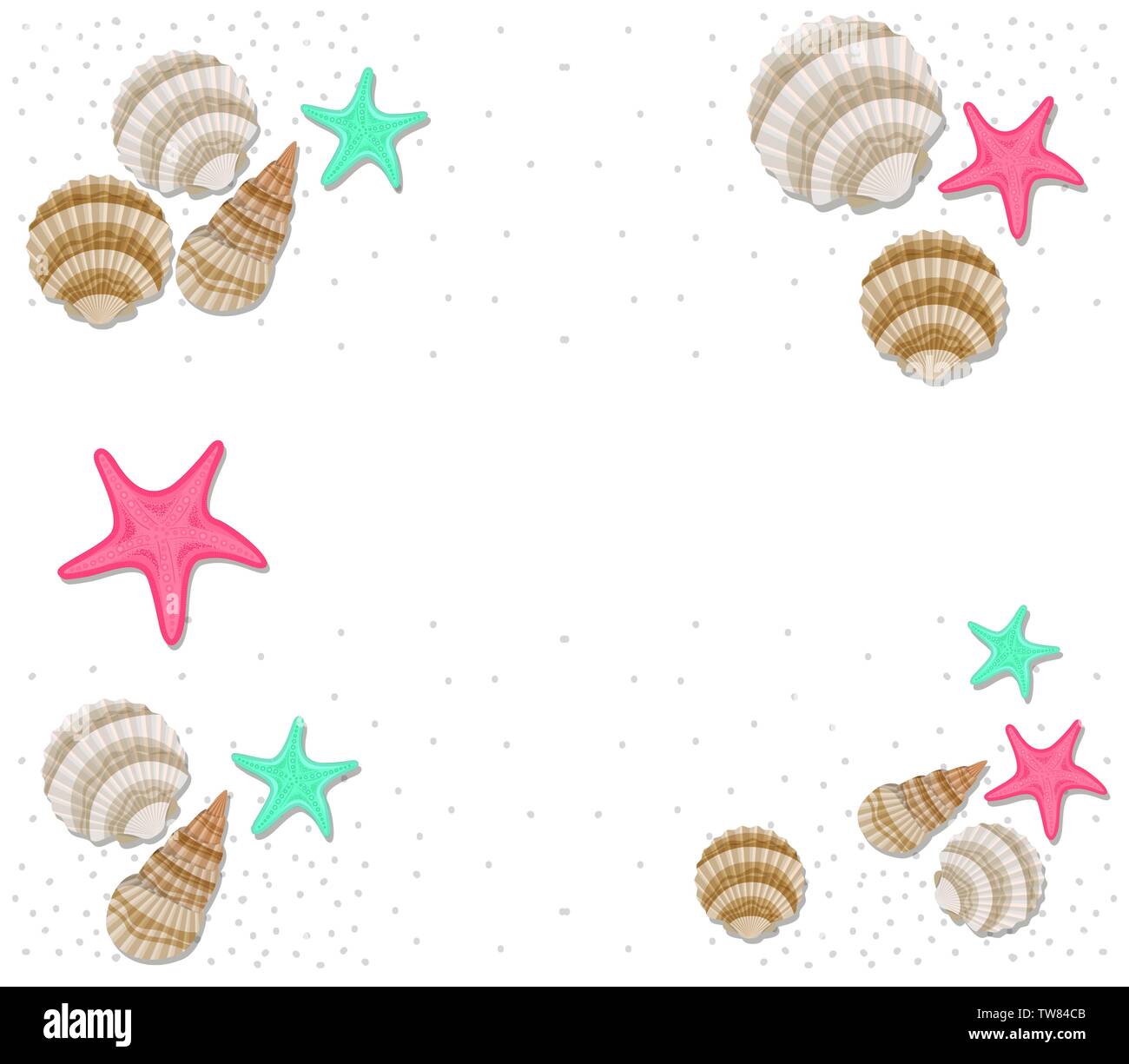 cute seashells on the sea in white background Stock Vector Image & Art ...