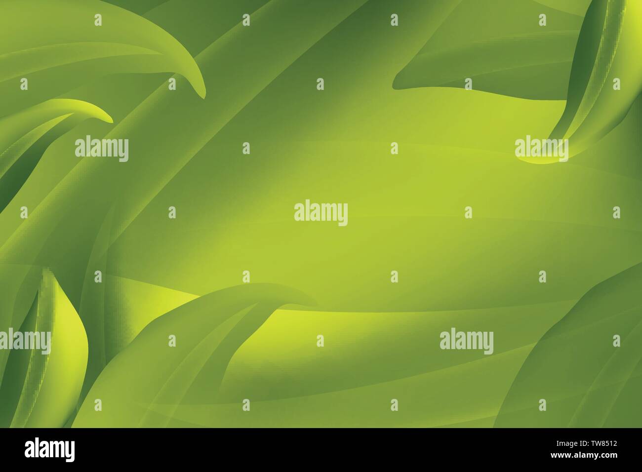 Realistic Fly Green Leaves Pattern Background on a green Organic ...