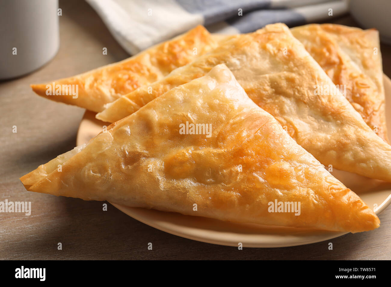 Baked samsa on plate hi-res stock photography and images - Alamy