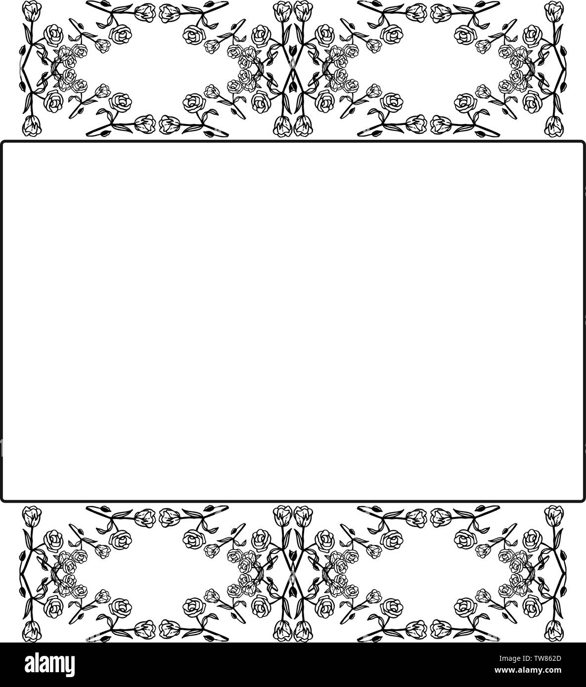 Vector illustration ornate banner with design beautiful flower frame of ...