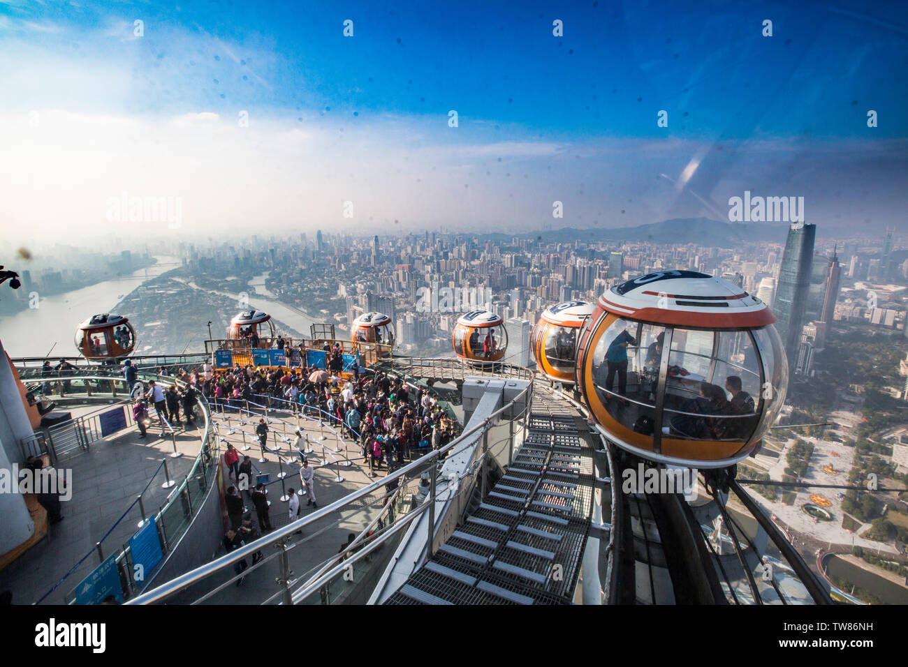 guangzhou tower, the ferris wheel Stock Photo - Alamy