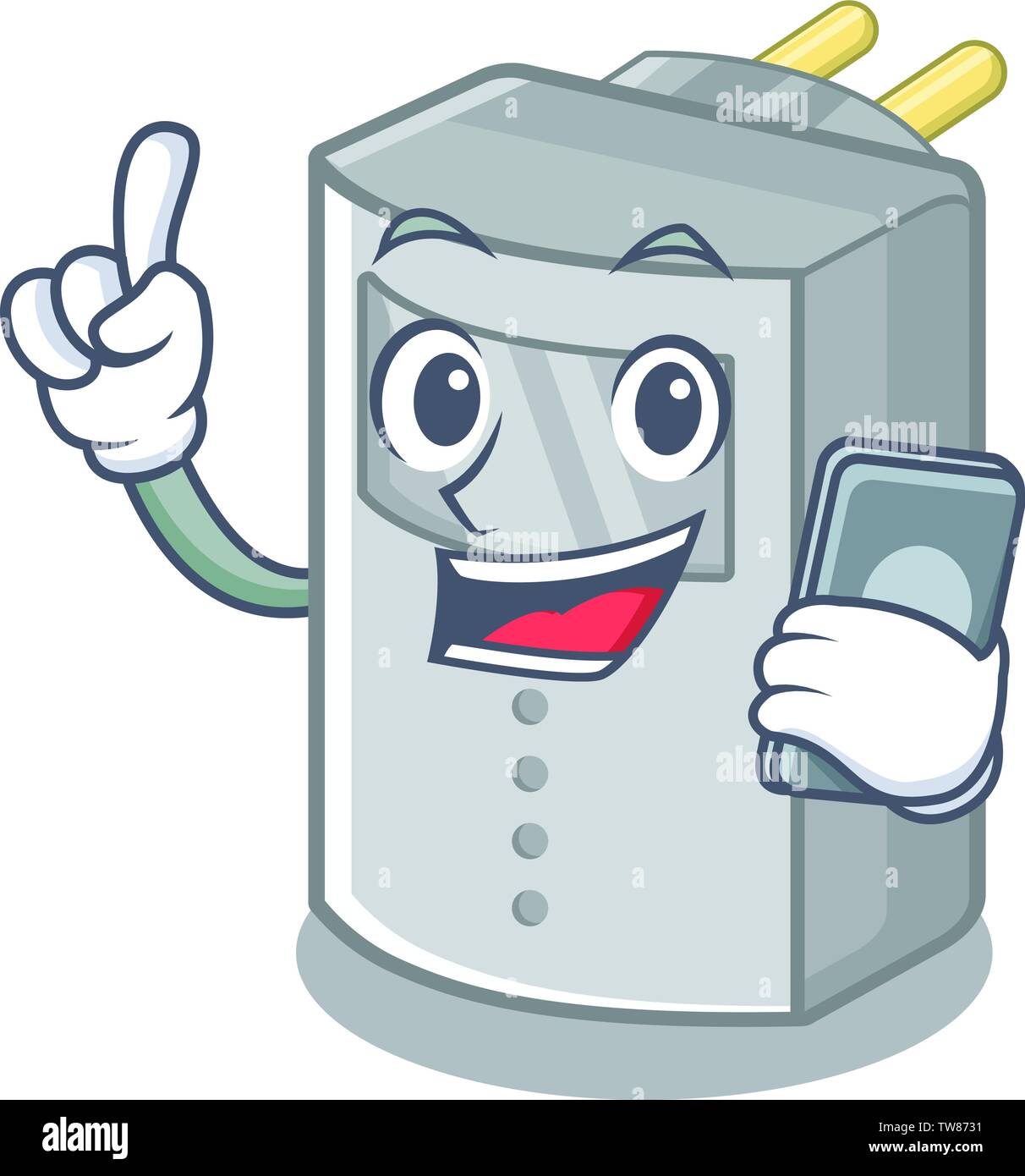 With phone motion sensor attached to cartoon wall Stock Vector Image ...