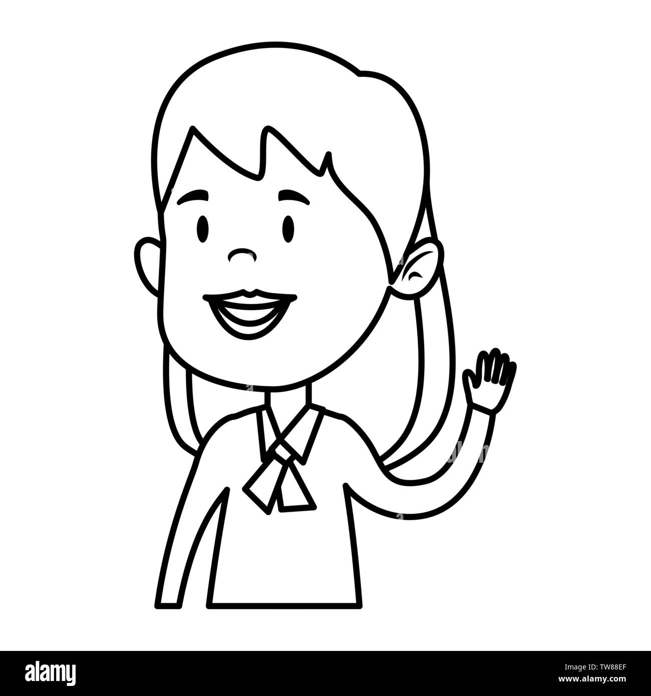 happy student girl comic character Stock Vector Image & Art - Alamy