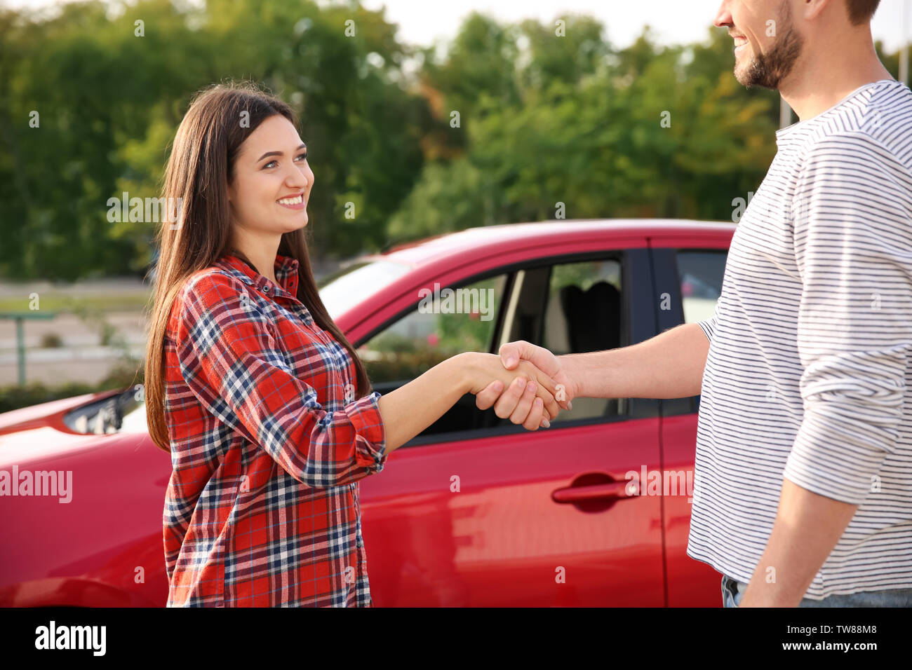 Young woman passed driving license exam Stock Photo - Alamy