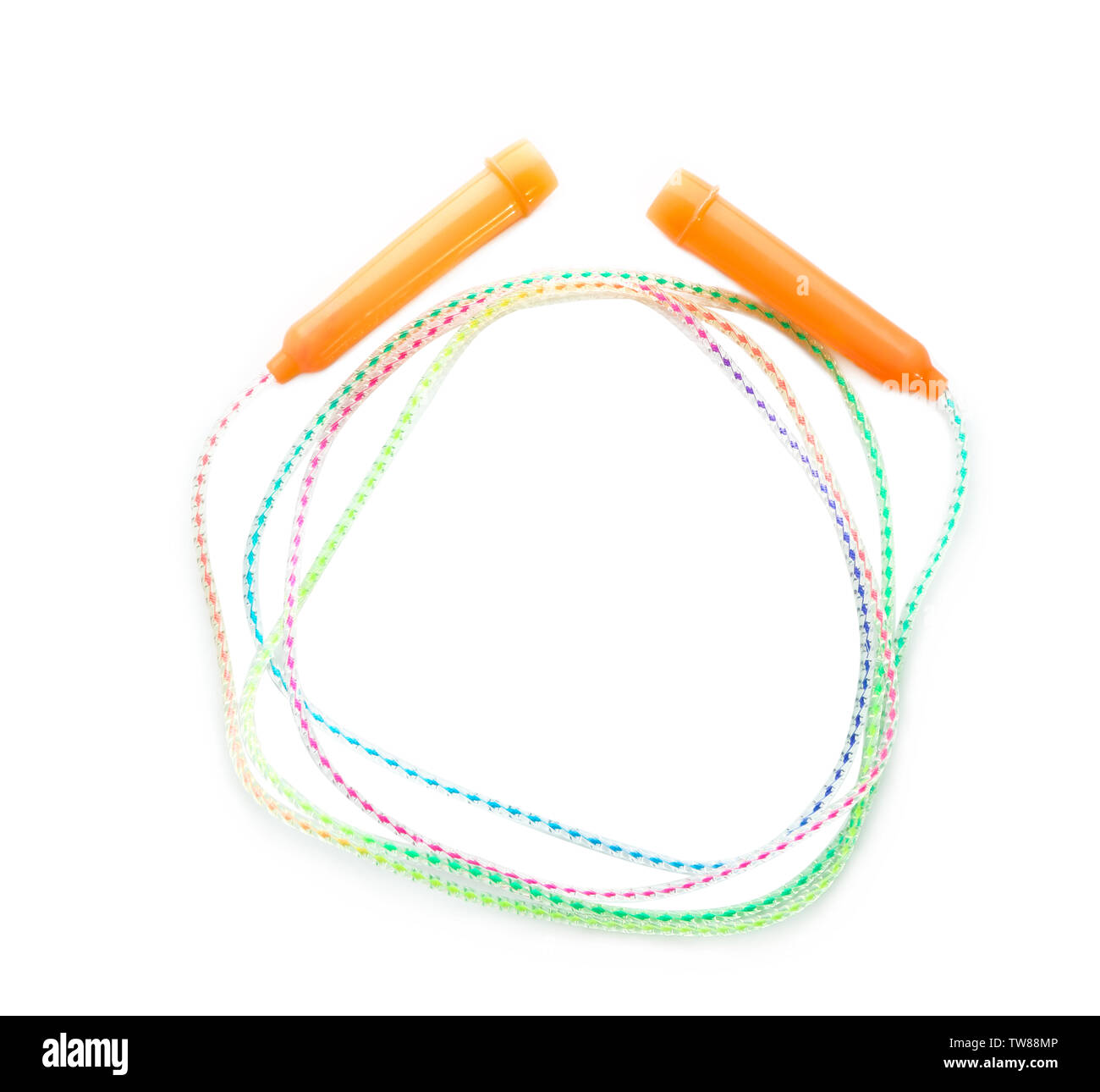 Jumping rope on white background Stock Photo - Alamy