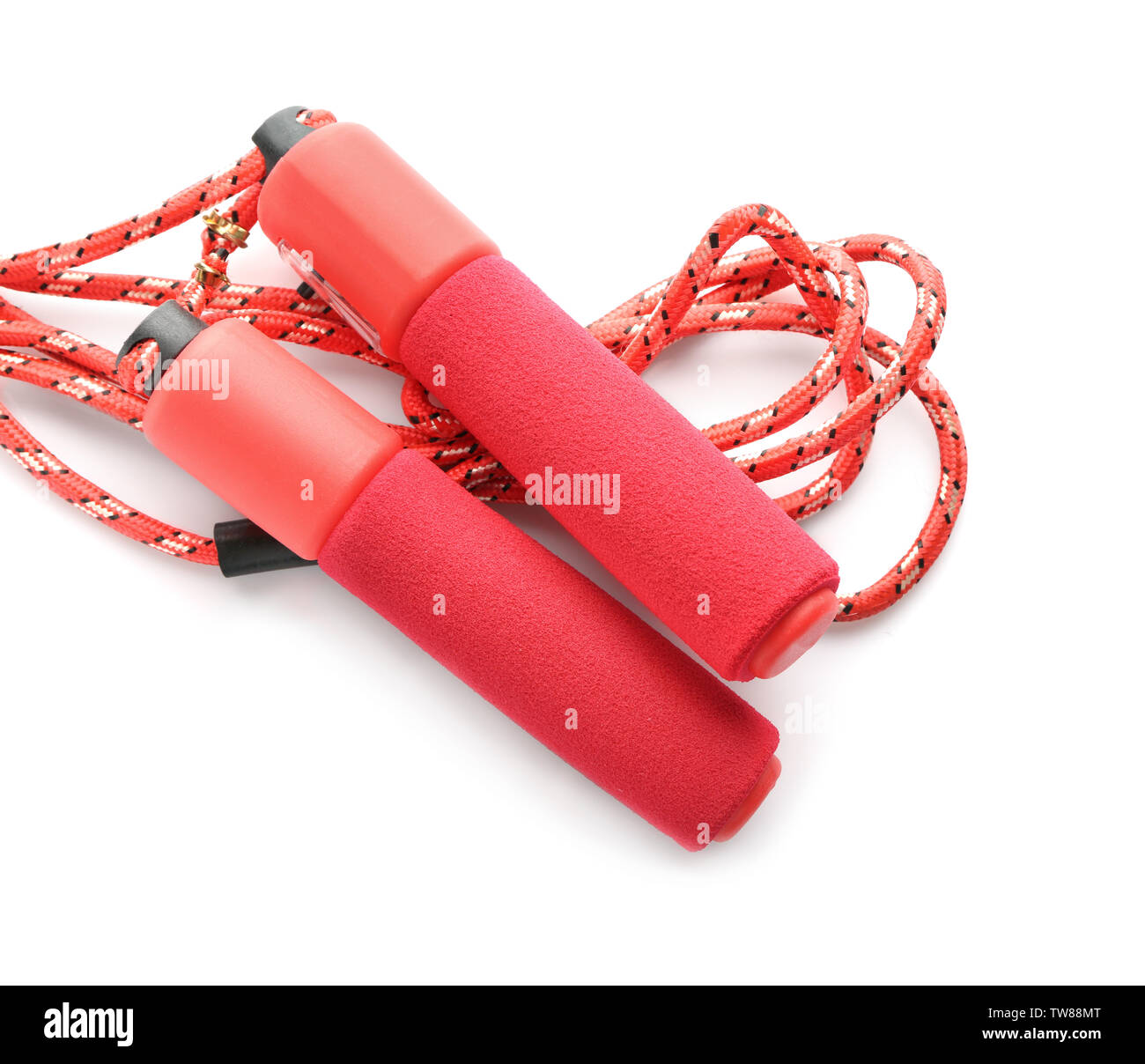 Jumping rope on white background Stock Photo - Alamy