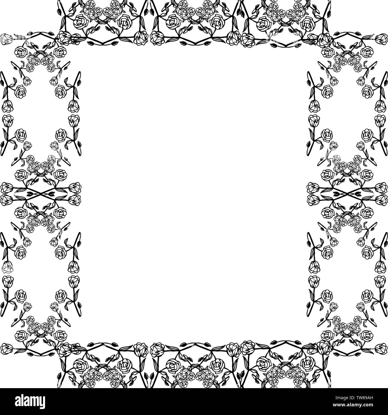 Vector illustration texture flower frame for various greeting card of ...
