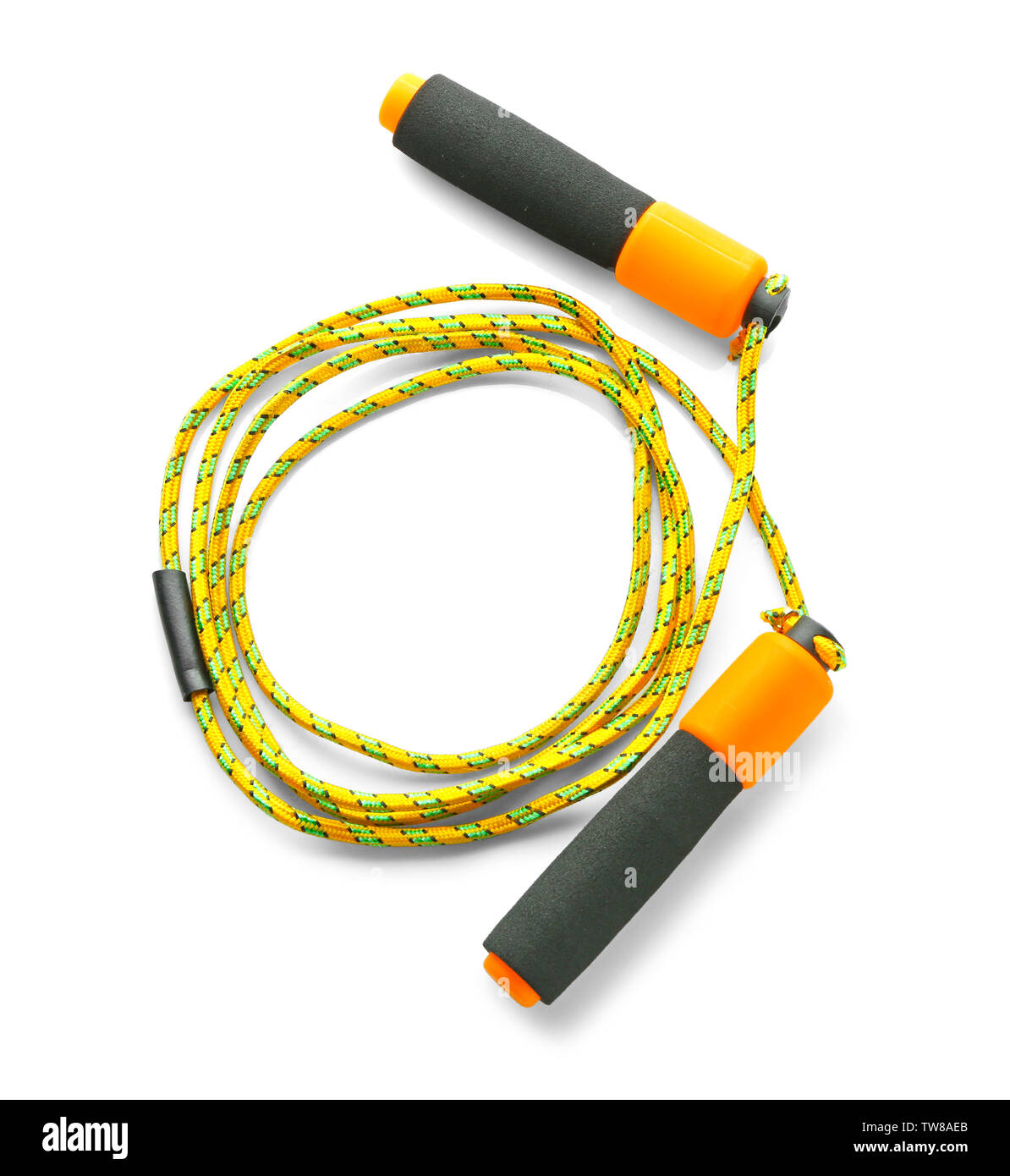 Jumping rope on white background Stock Photo - Alamy