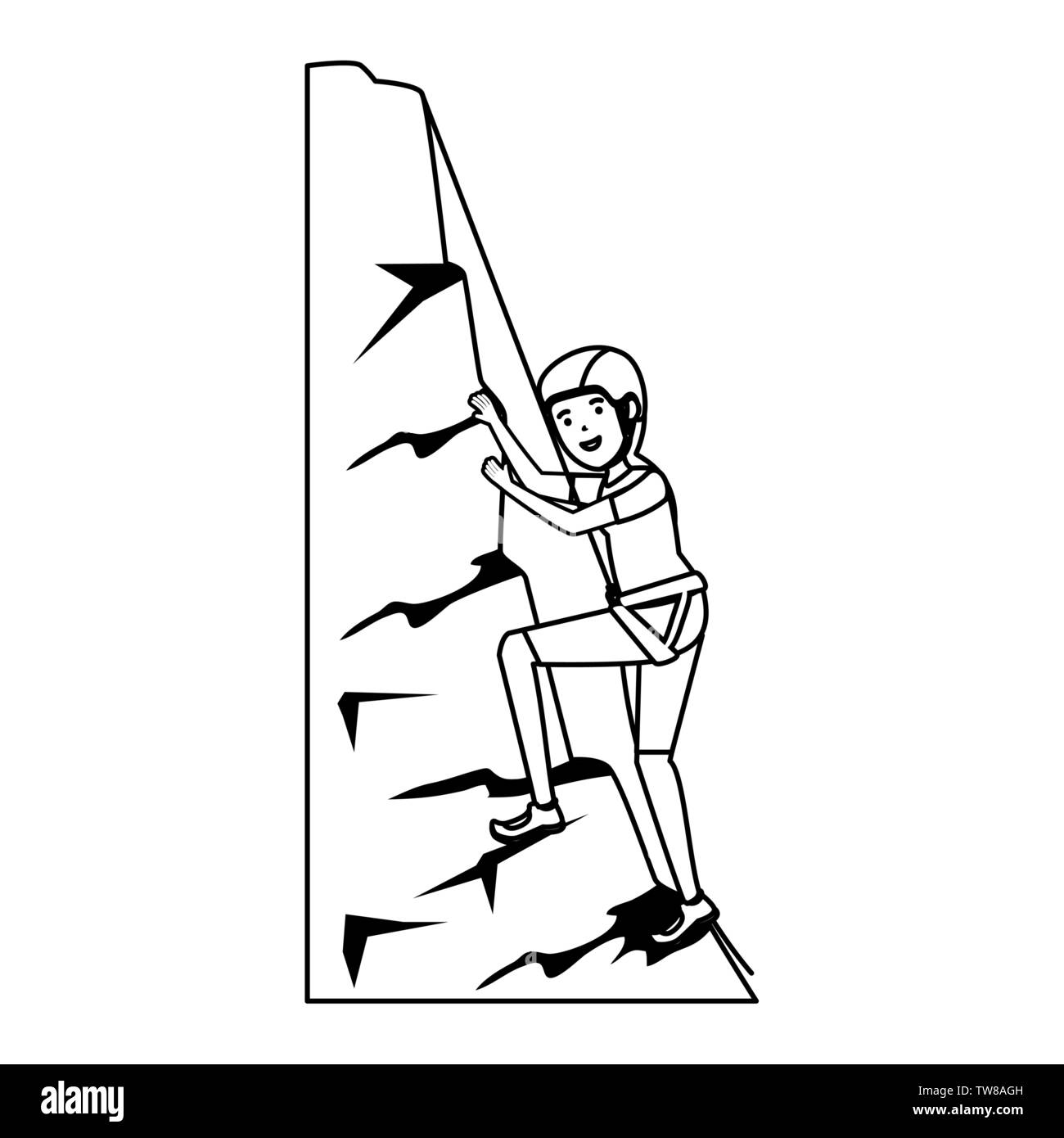 woman climbing with rope character Stock Vector Image & Art - Alamy