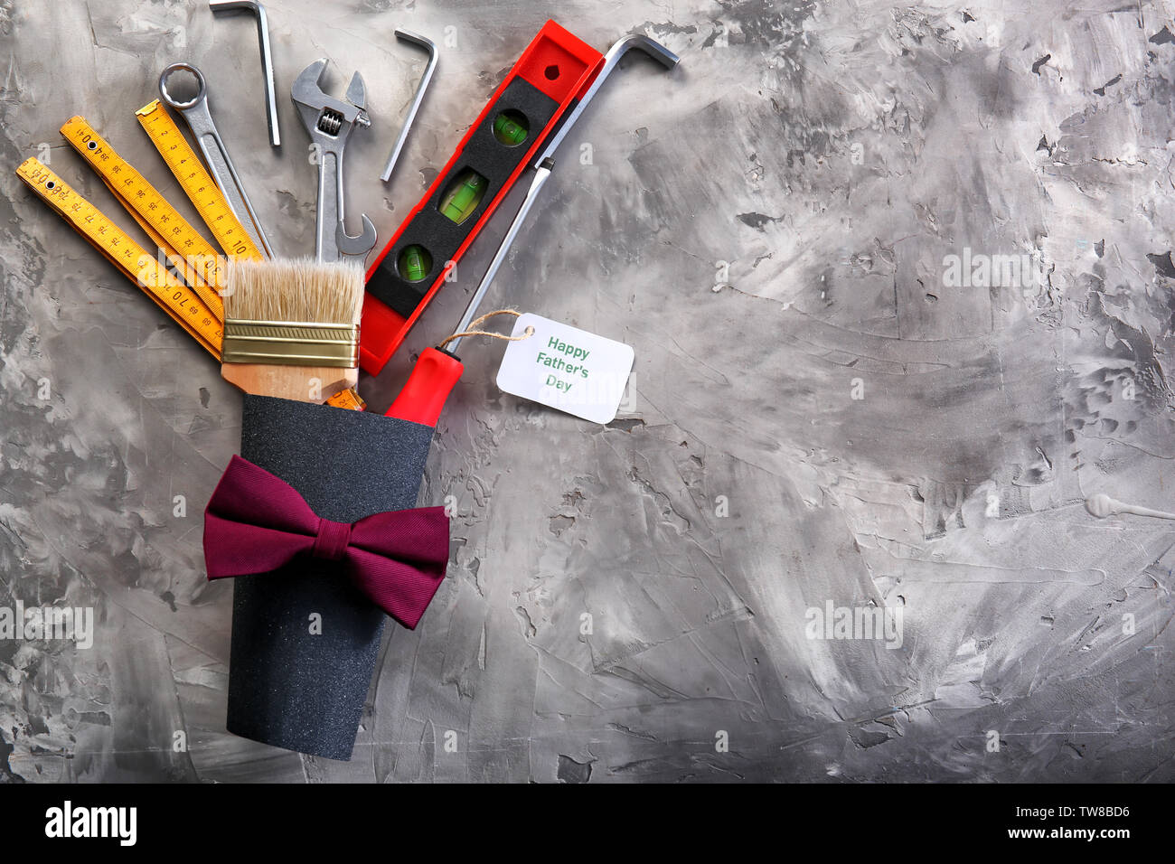 Set of tools on grunge background. Father's Day concept Stock Photo - Alamy