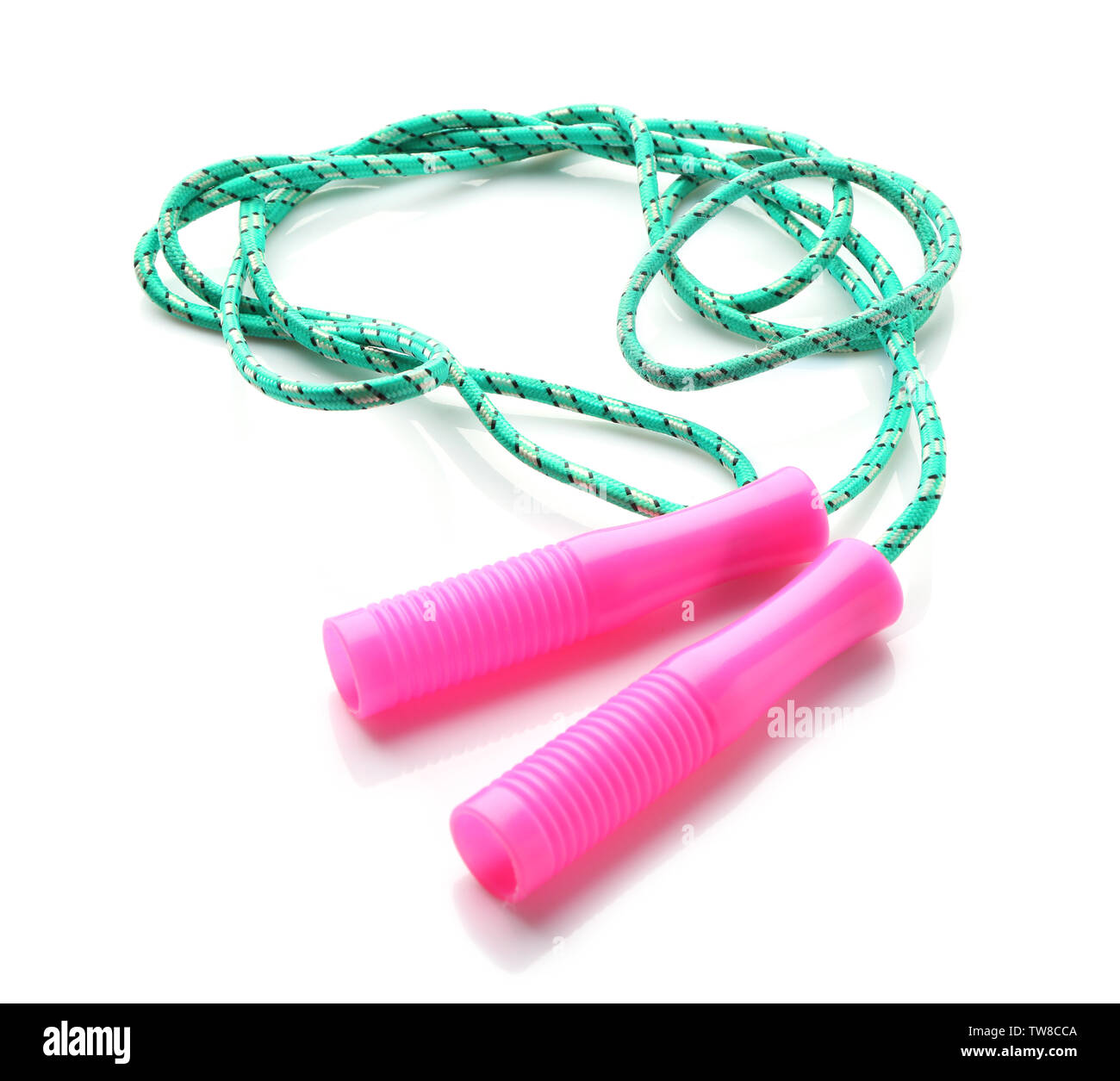 Modern jumping rope on white background Stock Photo - Alamy