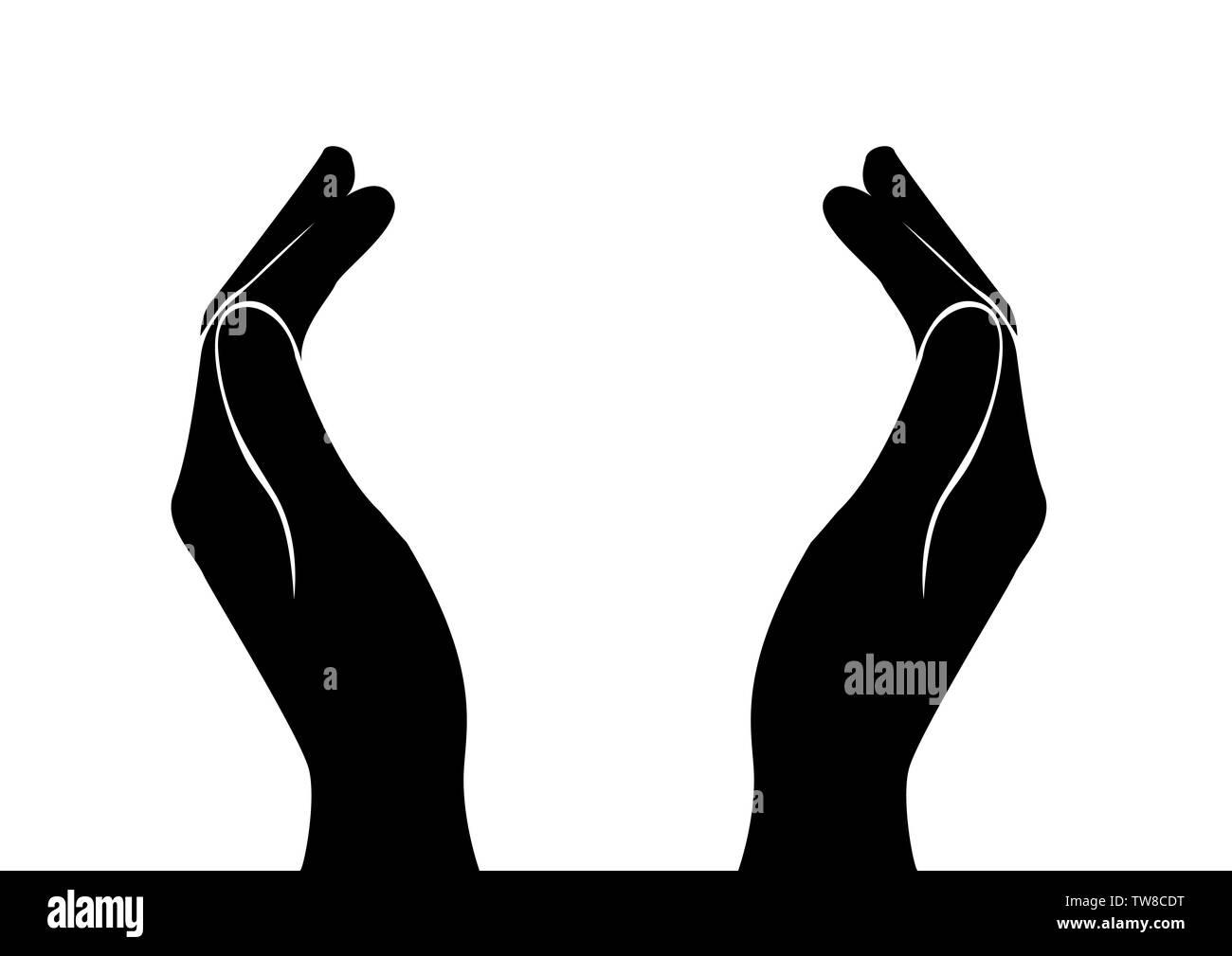 Hand heart love peace Black and White Stock Photos & Images - Alamy