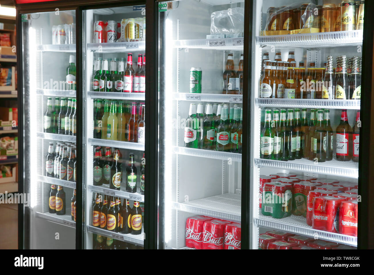 MYKOLAIV, UKRAINE - October 31, 2017: Refrigerators with popular ...