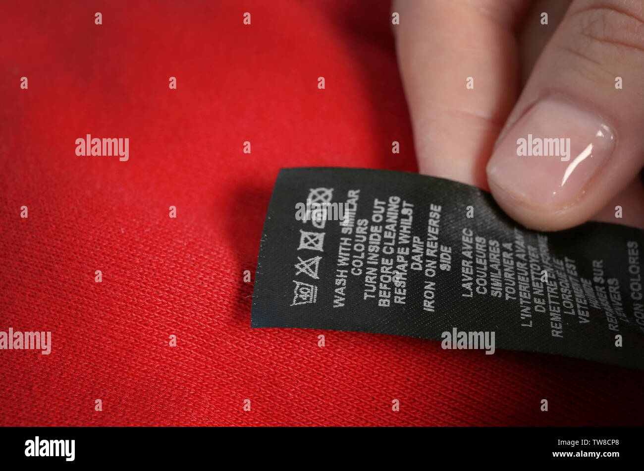 Washing symbols on clothing label hi-res stock photography and images ...