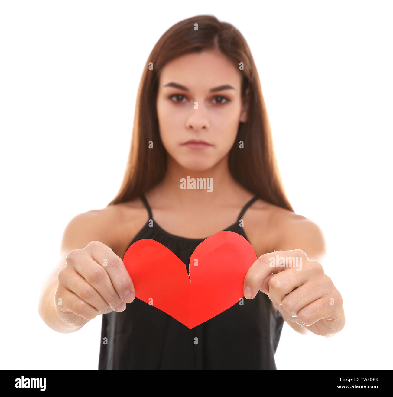 Woman tearing up paper hi-res stock photography and images - Alamy