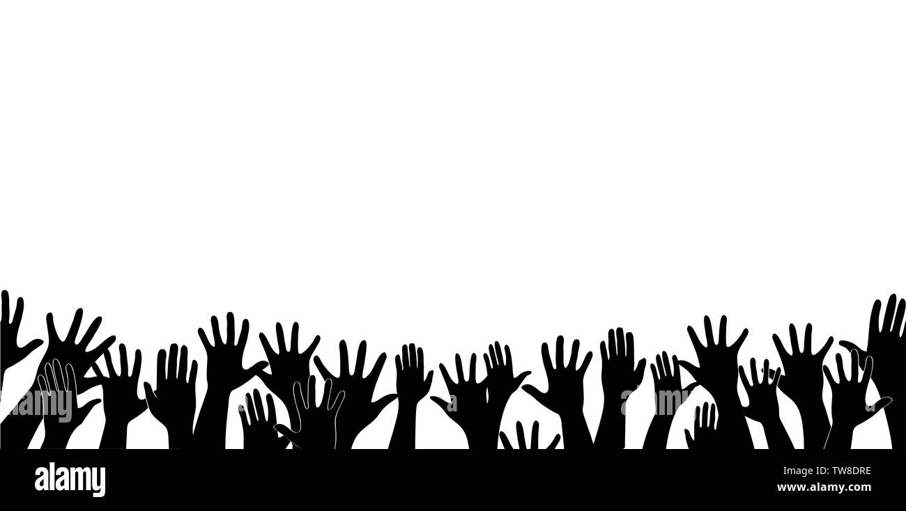 all hands up and background Stock Photo - Alamy
