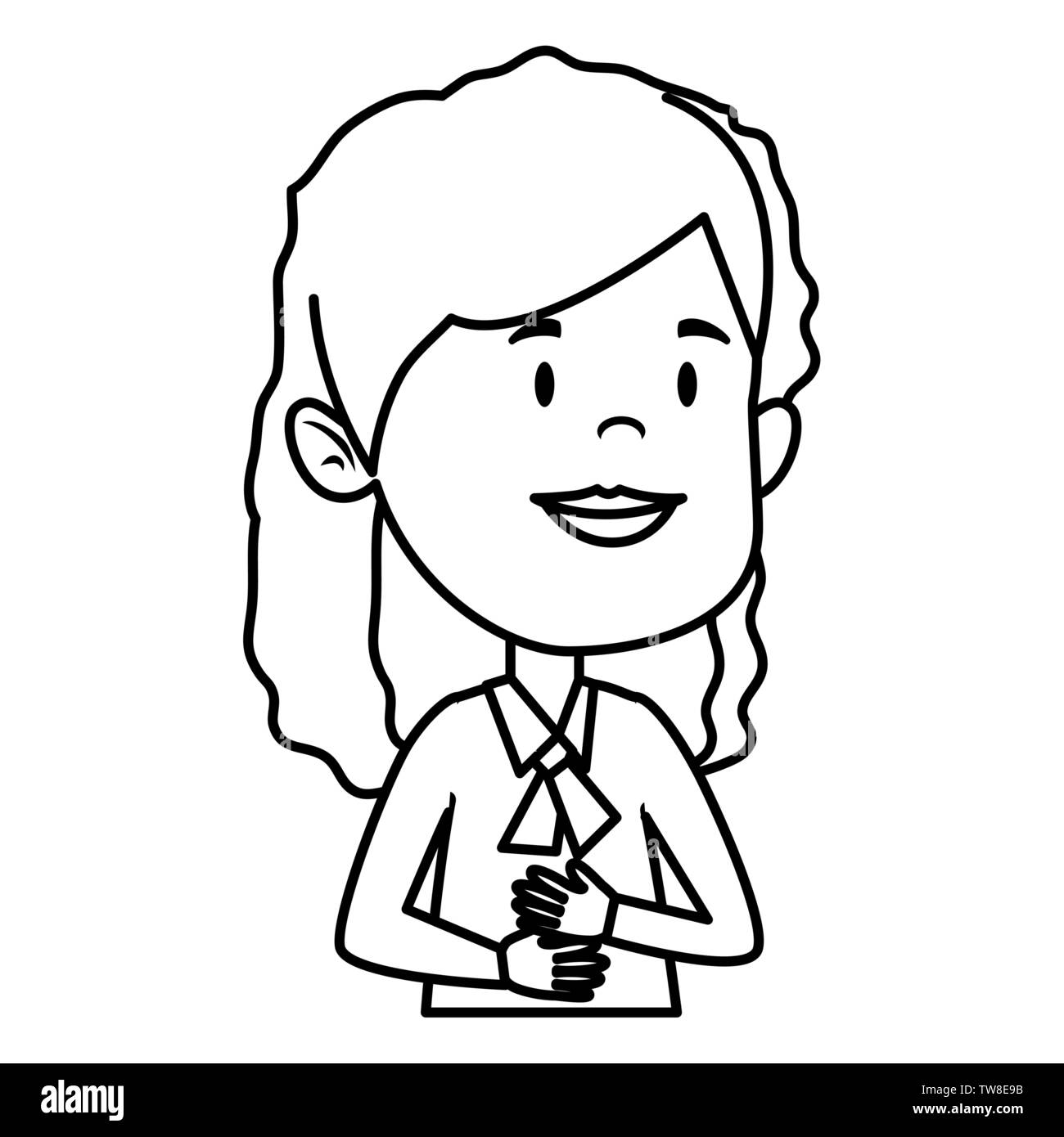 happy student girl comic character Stock Vector Image & Art - Alamy