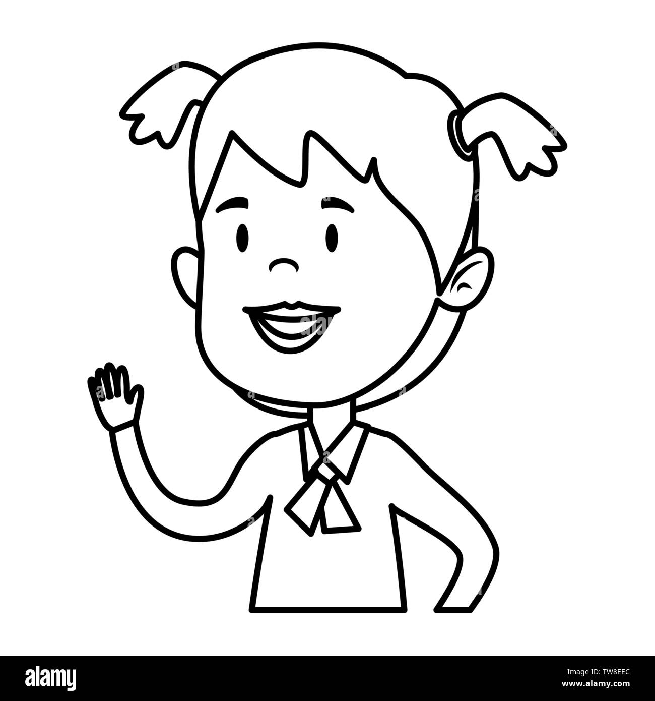 happy student girl comic character Stock Vector Image & Art - Alamy