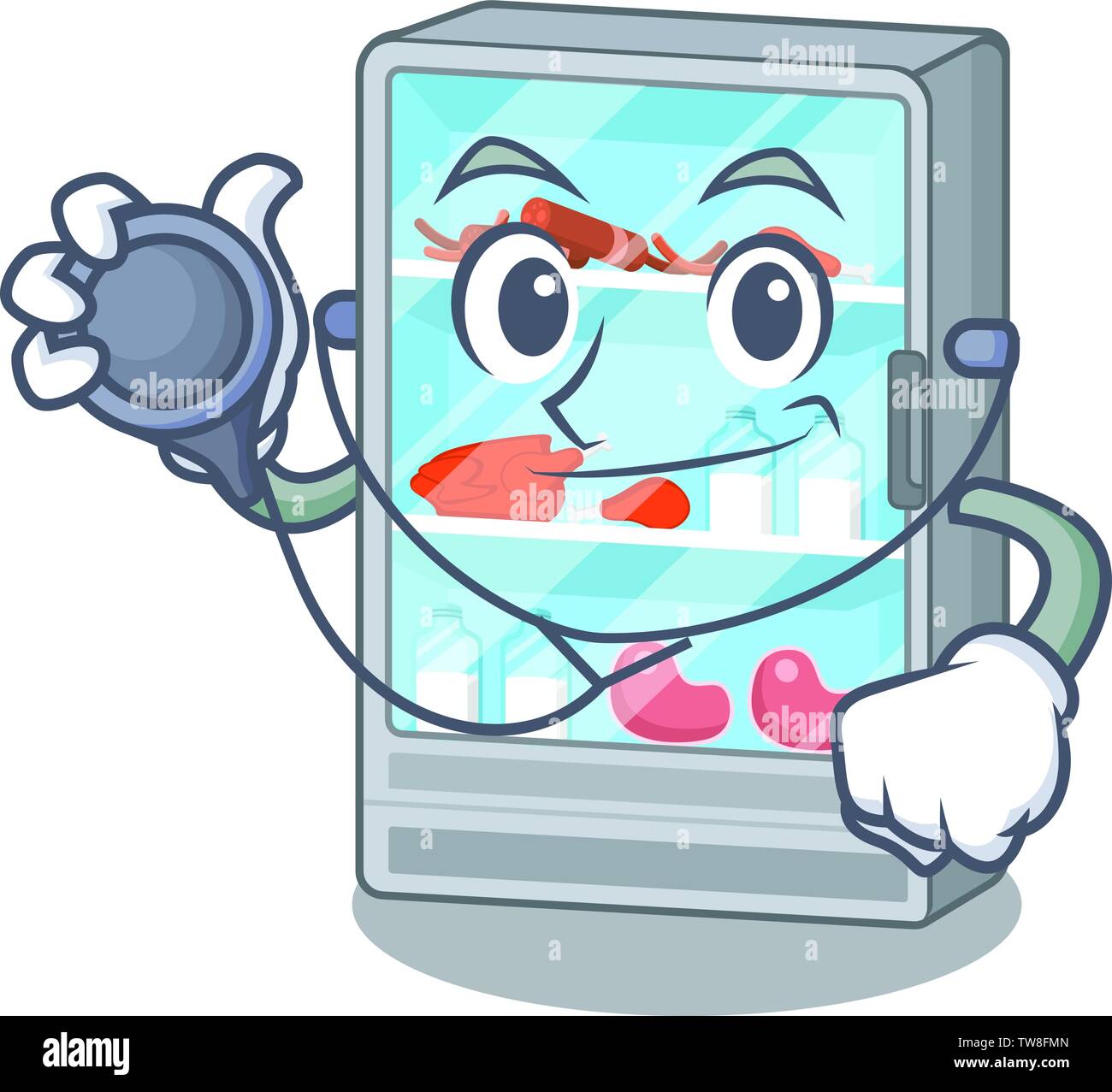 Doctor refrigerator isolated with in the character Stock Vector Image ...