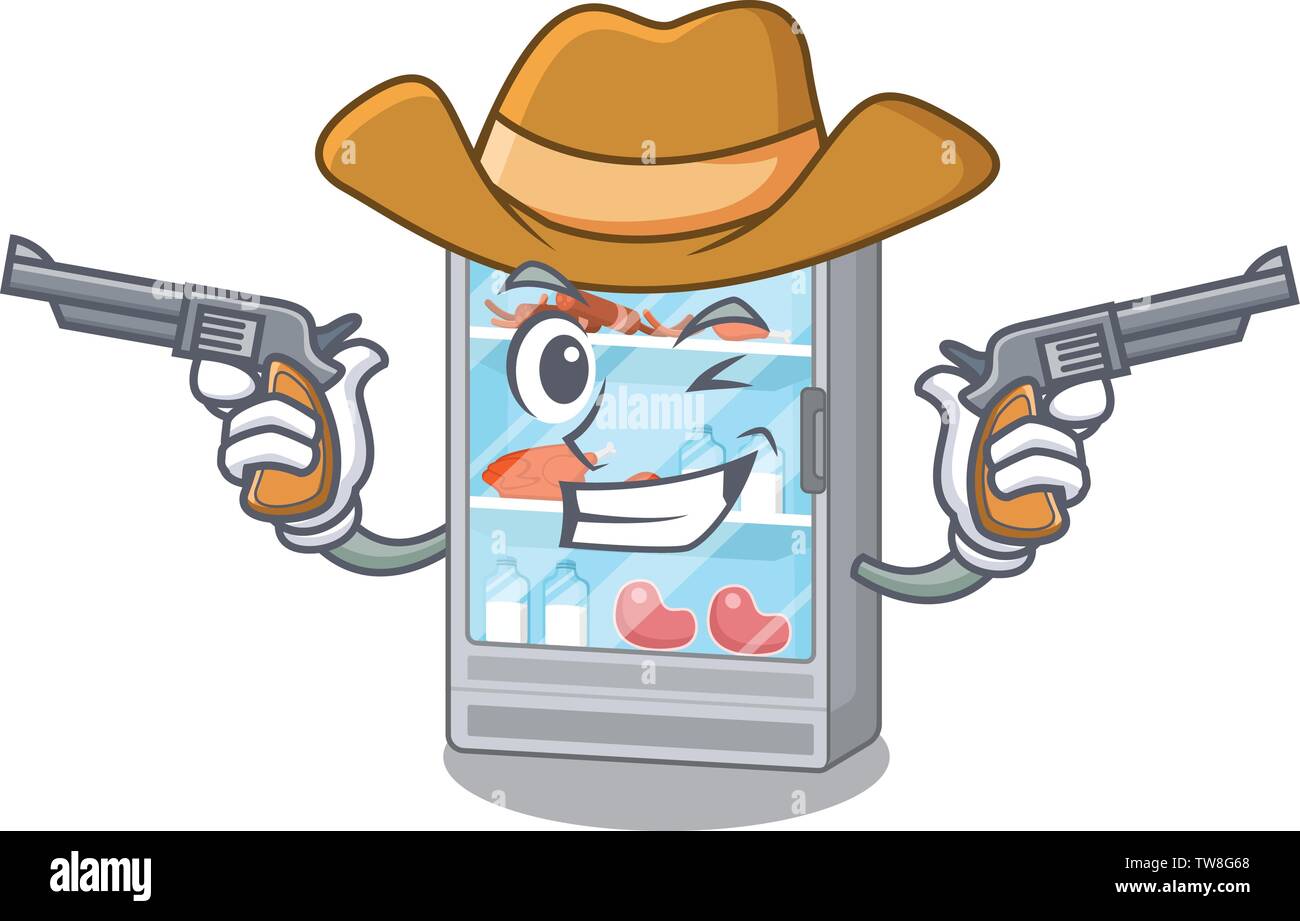 Cowboy refrigerator isolated with in the character Stock Vector Image ...